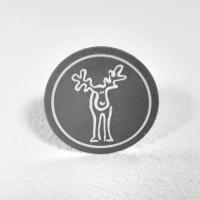 China Custom Silicone Screen Printed Patches Animal Logo Badges for Apparel Bags 4.5x2.5cm for sale