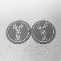 China Custom Silicone Screen Printed Patches Animal Logo Badges for Apparel Bags 4.5x2.5cm for sale