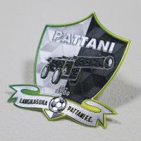 China Custom 3D TPU Voltage Shield Emblem Durable Metallic Finish Team Logo Badge for Football Jerseys 5x5 cm for sale