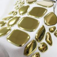 China Custom Metallic Gold TPU Heat Transfer Label Irregular Shape Emblem for Luxury Apparel OEKO-TEX Certified for sale