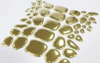 China Custom Metallic Gold TPU Heat Transfer Label Irregular Shape Emblem for Luxury Apparel OEKO-TEX Certified for sale