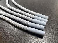 China Custom Silicone Zipper Puller Drawstring Tips for Apparel Accessories 5pcs Gray for sale