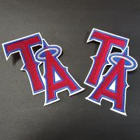 China Custom 3D Silicone Embroidered Patch Red Blue Halo Iron On Sew On Apparel Backpack Badge 5 8 cm for sale