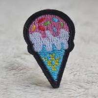China Custom Cartoon Embroidered Badge 4.5x2.5cm for Jackets Hats Bags for sale