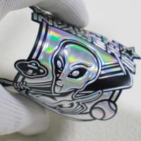 China 3D Holographic TPU High Frequency Transfer Patch Washable Durable Logo Label for Apparel 4.5x2.5cm for sale