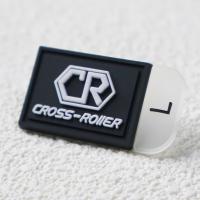 China Custom Silicone Size Label CR Logo Rubber Patch 4.5x2.5cm for Sportswear Footwear for sale