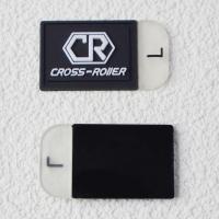 China Custom Silicone Size Label CR Logo Rubber Patch 4.5x2.5cm for Sportswear Footwear for sale