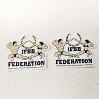 China Custom TPU Heat Transfer Label IFBB Fitness Bodybuilding Patch 4.5x2.5cm OEKO-TEX Certified for sale