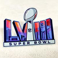 China Custom TPU High-Frequency Patch 4.5x2.5cm Super Bowl LVIII Sports Emblem for Apparel for sale