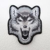 China Custom Wolf Head Embroidered Patch Iron-On Sew-On 3D Animal Patch for Jackets Backpacks Jeans for sale