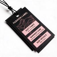China Custom Clothing Hang Tags Art Card 3mm Cotton Cord Digital CMYK Printing for Garment Bags Luggage OEM for sale