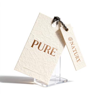 China Custom Vintage Garment Hang Tags 3mm Cotton Cord Art Paper Digital Print OEM for sale