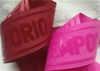 China Shiny Transparent Silicon Logo Screen Printing Label In Coloful Polyester Thread Ribbon for sale