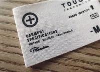 China Custom Cotton Woven Clothing Labels 3-110mm Width 0.5-3mm Thickness With Custom Logo Printing for sale