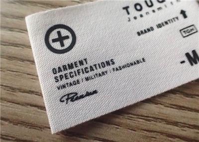 China Custom Cotton Woven Clothing Labels 3-110mm Width 0.5-3mm Thickness With Custom Logo Printing for sale