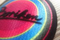 China Custom 3D Flock Tatami Garment Patches Iron On Logo 0.6mm 1.0mm Fiber Height for sale