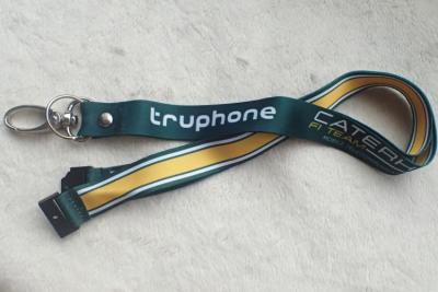 China Custom Logo Satin Lanyard 90cm Polyester Neck Strap with Metal Clip for sale