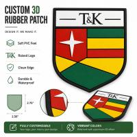 China Custom 3D Rubber PVC Badge with Raised Logo and Eco-Friendly Screen Printing Label for Clothing and Bags for sale