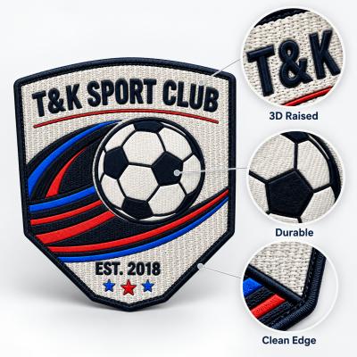 China Custom Embroidered Patches Heat Transfer 3D Durable Washable 300mm for Ski Wear Uniforms for sale