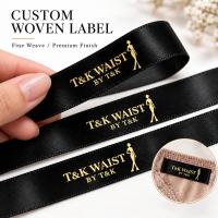 China Eco-Friendly Custom Woven Clothing Labels with Customized Designs and Low MOQ 100pcs for Premium Fashion Brands for sale