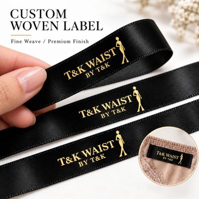 China Eco-Friendly Custom Woven Clothing Labels with Customized Designs and Low MOQ 100pcs for Premium Fashion Brands for sale