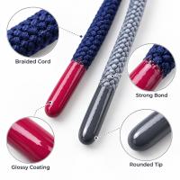 China Custom Polyester Non Elastic Cord 5mm with Matt Silicone Endings for Jacket Shoes Bags for sale