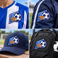 China Custom Embroidered Football Patches with Team Logo for Jerseys and Sportswear for sale