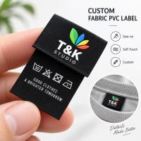 China Custom Fabric PVC Labels with 3D Raised Logo for Clothing and Apparel Brands for sale