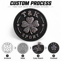 China Custom Glitter PVC Sports Badges with Raised Details for Jackets Bags and Teamwear for sale