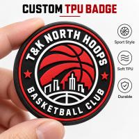 China Soft TPU Custom Embroidered Patches with 3D Basketball Logo and Iron-on Backing for Apparel Embroidery Patches for sale