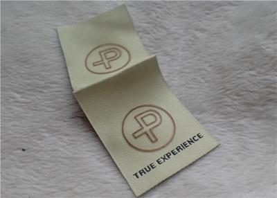 China Shiny Gold 0.4mm Thickness Mid Fold Woven Clothing Labels for Garment Logo for sale