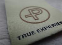 China Shiny Gold 0.4mm Thickness Mid Fold Woven Clothing Labels for Garment Logo for sale