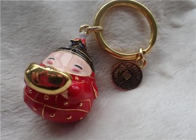 China Chinese Ceramic Fat Baby Gold Ingot Key Chain in Red Coating - 500pcs MOQ with Custom Logo Options for sale
