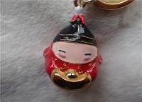 China Chinese Ceramic Fat Baby Gold Ingot Key Chain in Red Coating - 500pcs MOQ with Custom Logo Options for sale