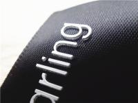 China Custom Smooth Ribbon Silicone Screen Printing Label 3D Logo Thick Plate White Black for sale