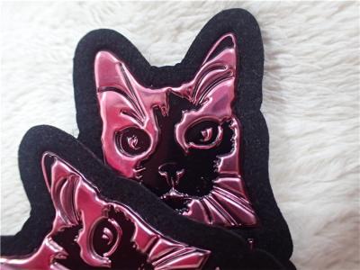 China Custom 3D Embossed TPU Leather Patches Red Logo Clothing Labels 500 Pcs MOQ for sale