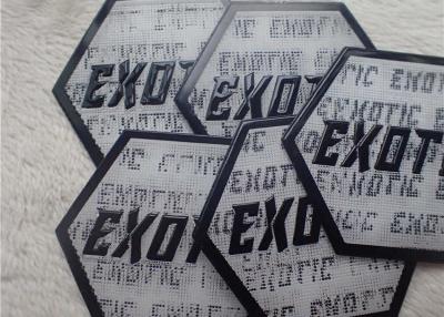 China TPU Embossed Logo Self Adhesive Patches for Clothing Bags Hats 140-150C Heat Press for sale