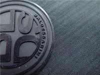 China Custom Round Silicone Badge Rubber Logo Patches Eco Friendly Washable 3D for Garment Bags for sale