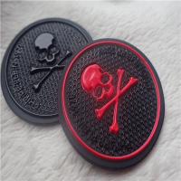 China Custom TPU Patch Skull Logo 4cm for Men Coat Fashion Brand High Frequency Embossing for sale
