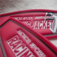 China Pink PVC Patches 77x27mm for Luggage Jacket Decoration High Frequency Bright Colored for sale