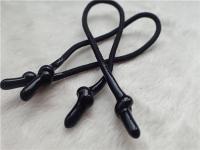 China Black Non-Elastic Cord with Shiny Silicone Endings for Bag Puller - 500pcs MOQ, Custom Colors & Logo Printing for sale