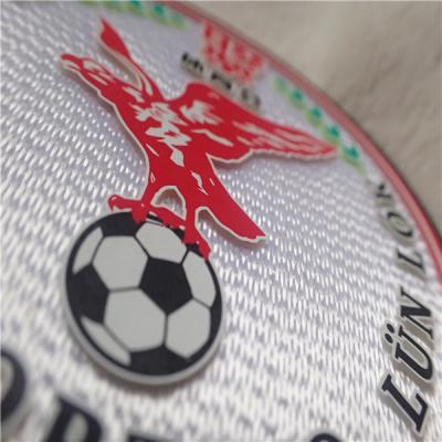 China Custom 3D High Density Tatami Clothing Patches with Embossed Logo for Sportswear 160°C for sale