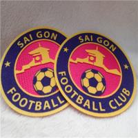 China 80mm Football Club Heat Transfer Flocking Patches - 0.4-1.1mm Thick Custom Garment Labels for sale