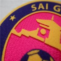 China 80mm Football Club Heat Transfer Flocking Patches - 0.4-1.1mm Thick Custom Garment Labels for sale