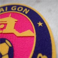 China 80mm Football Club Heat Transfer Flocking Patches - 0.4-1.1mm Thick Custom Garment Labels for sale