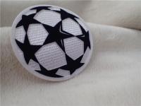 China Tatami Flocking Ball Shape Iron On Patch Hand In Hand Star Decorative Sewing Garment 68mm for sale