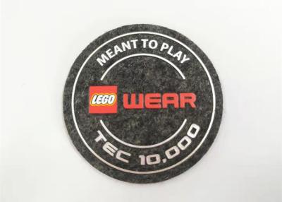 China Custom High Density Silicone Iron On Patches Felt Fabric Labels Heat Transfer Printing for Jackets for sale
