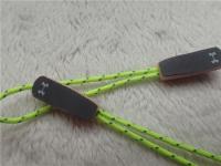 China Fluorescent Green Rope Zipper Puller 65mm x 6mm with 15lb Pull Force for Outdoor Sportswear for sale