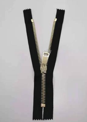 China 8# Gold Color Brass Metal Zippers for Bags and Garments - Custom Lengths 5-7 Day Delivery for sale