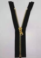 China Open End Brass Metal Teeth Zipper 3#-10# Sizes with Shiny Gold Finish for Home Textile and Garments for sale